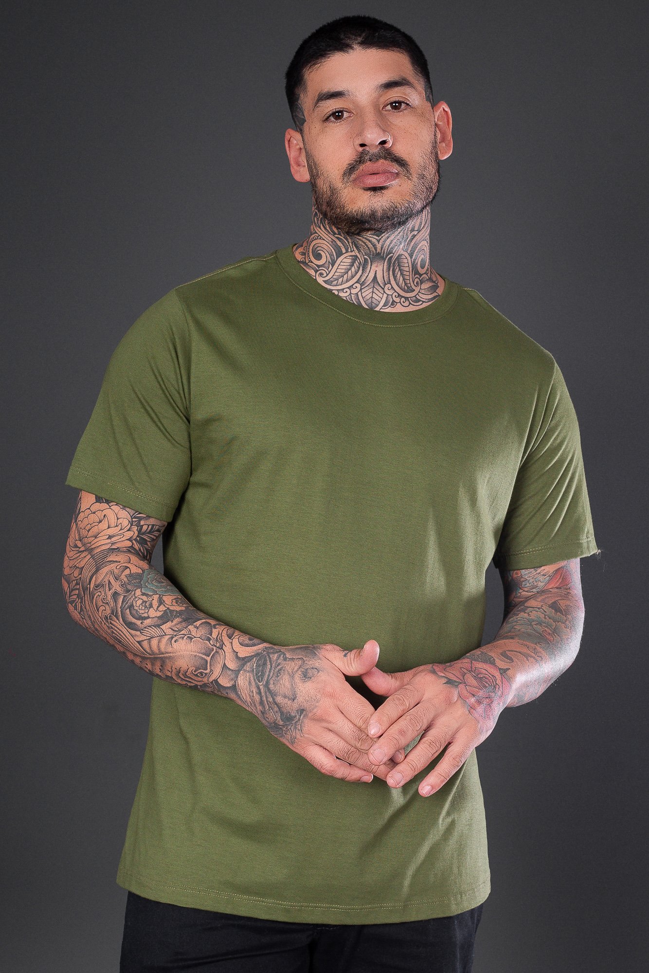 Camiseta Verde Musgo Lisa