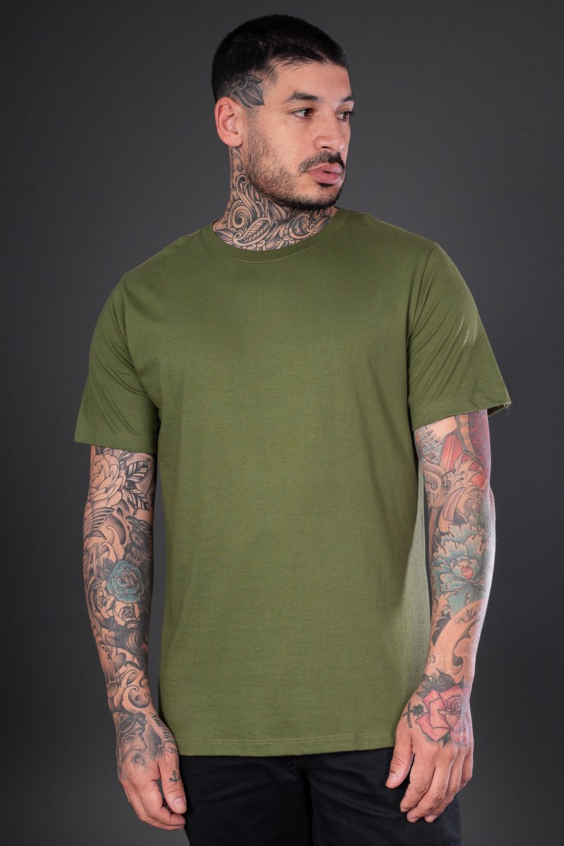 Camiseta Verde Musgo Lisa