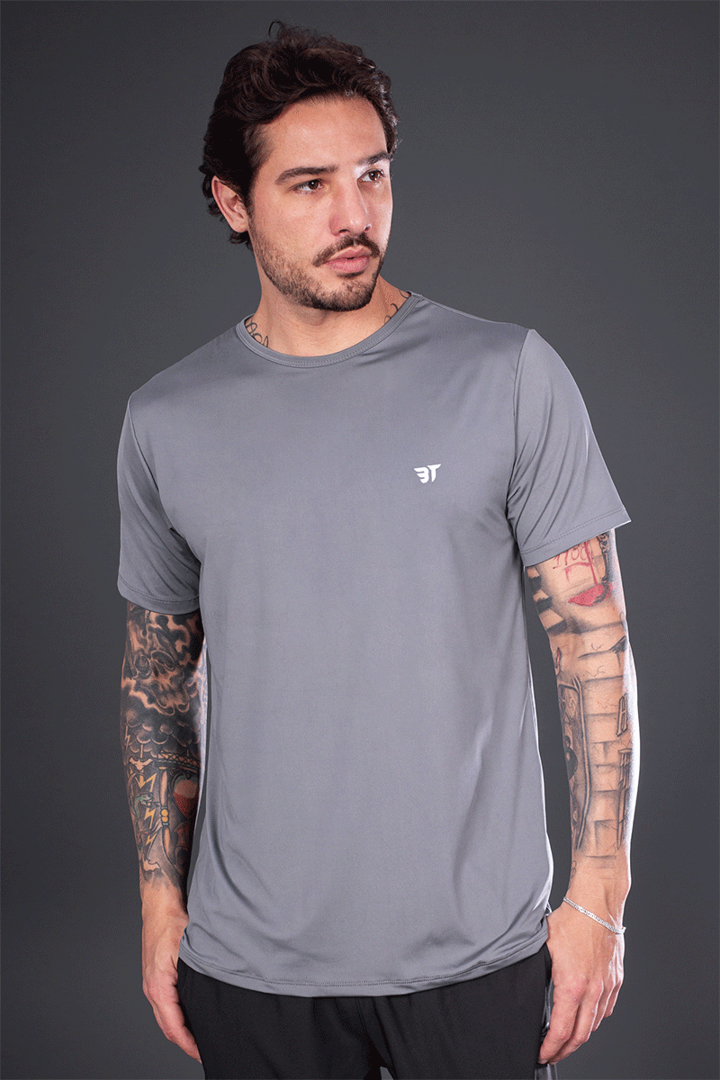 Camiseta Dry Fit Grey Flex + Calça Elast Fit Flex Motion
