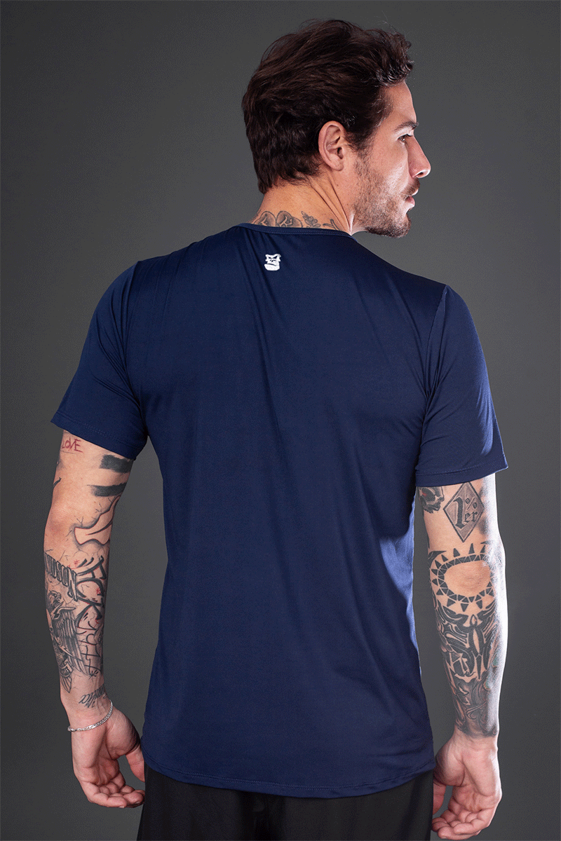 Camiseta Dry Fit Blue Flex + Calça Elast Fit Flex Motion